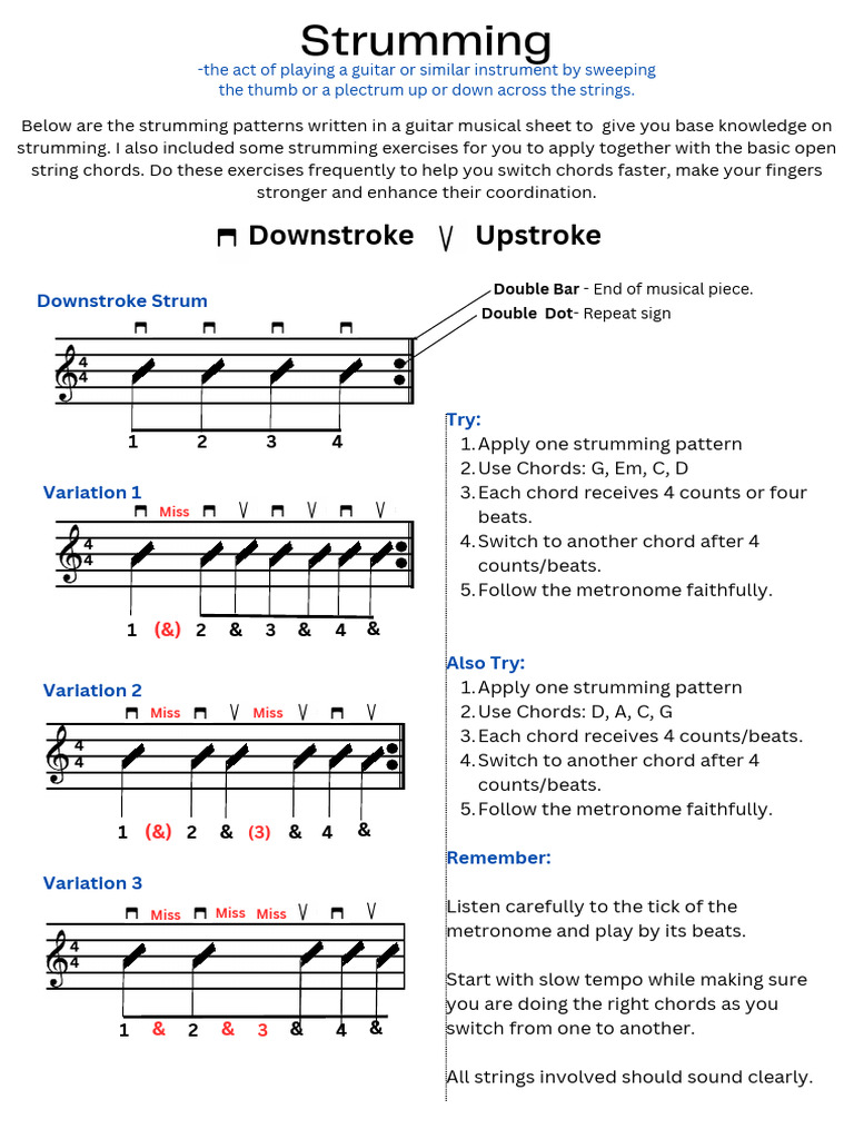 Strumming Patterns (1) | PDF | Elements Of Music | Irish Musical ...