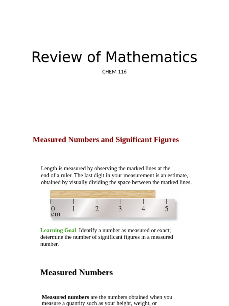 Math Review | PDF | Significant Figures | Measurement