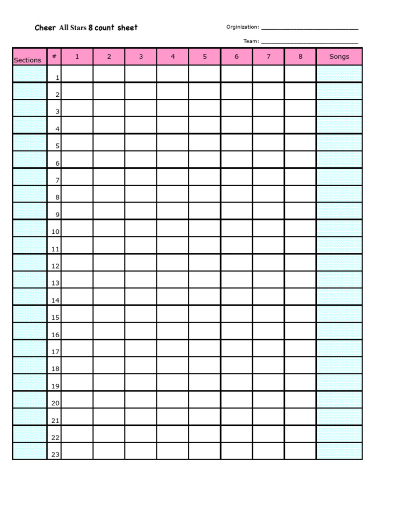 Cheer8countsheets 1 | PDF