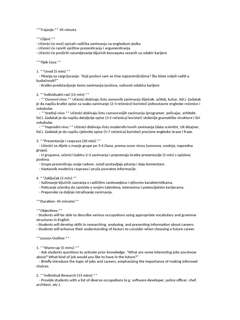 Lesson Plan Ambitions | PDF