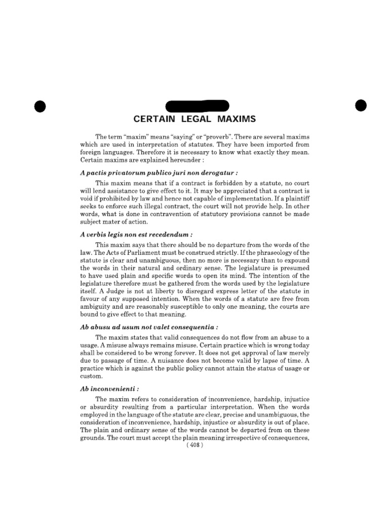 Legal Maxims Ios | PDF