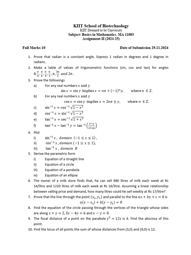 MA11003 Assignment-II | PDF