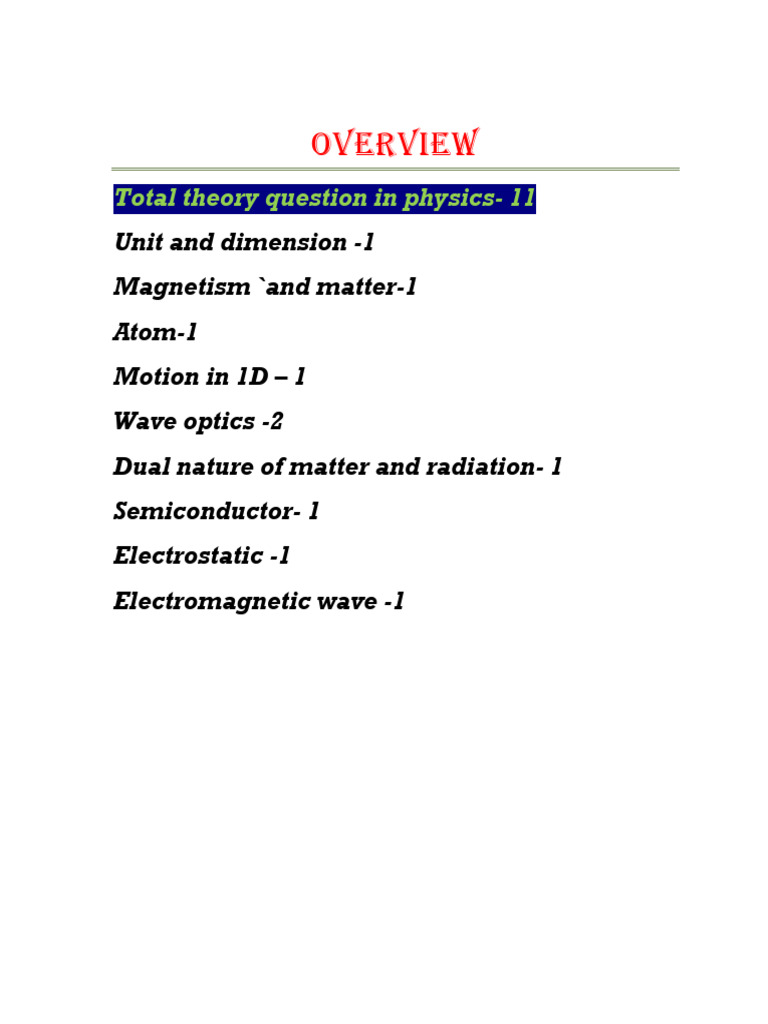 Physics Theory Ques | PDF