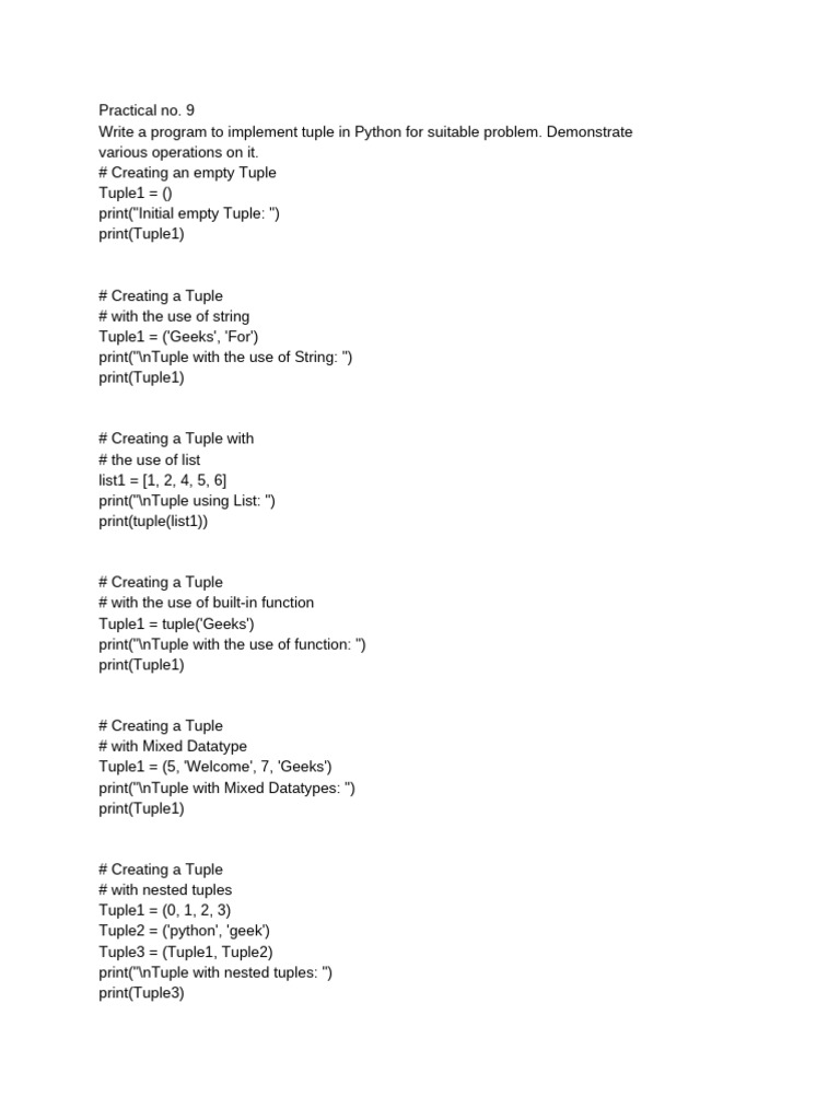Tuple in python | PDF