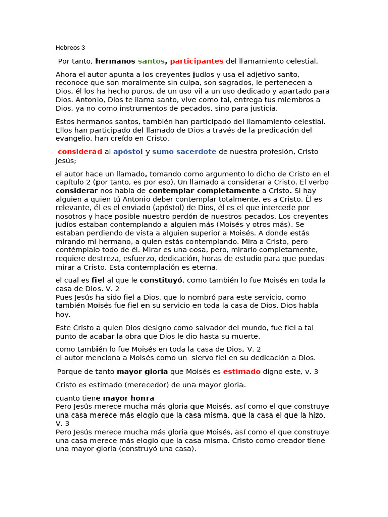 Cristo: Superior a Moisés en Hebreos 3 | PDF | Cristo (título) | Jesús