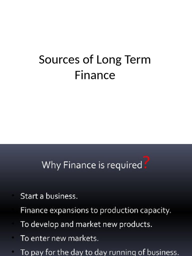 4a.sources of Long Term Finance | PDF
