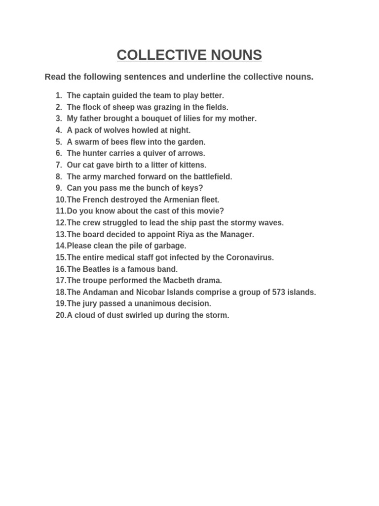 COLLECTIVE NOUNS | PDF