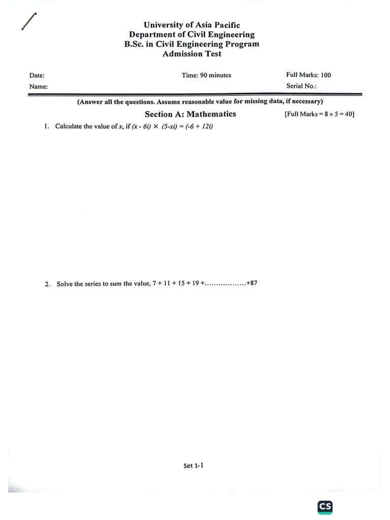UAP Civil Sample Question | PDF