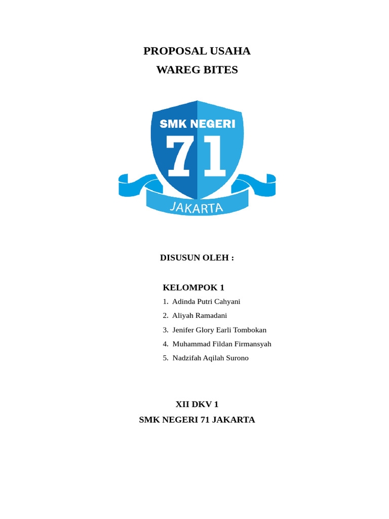 Proposal Usaha Wareg | PDF
