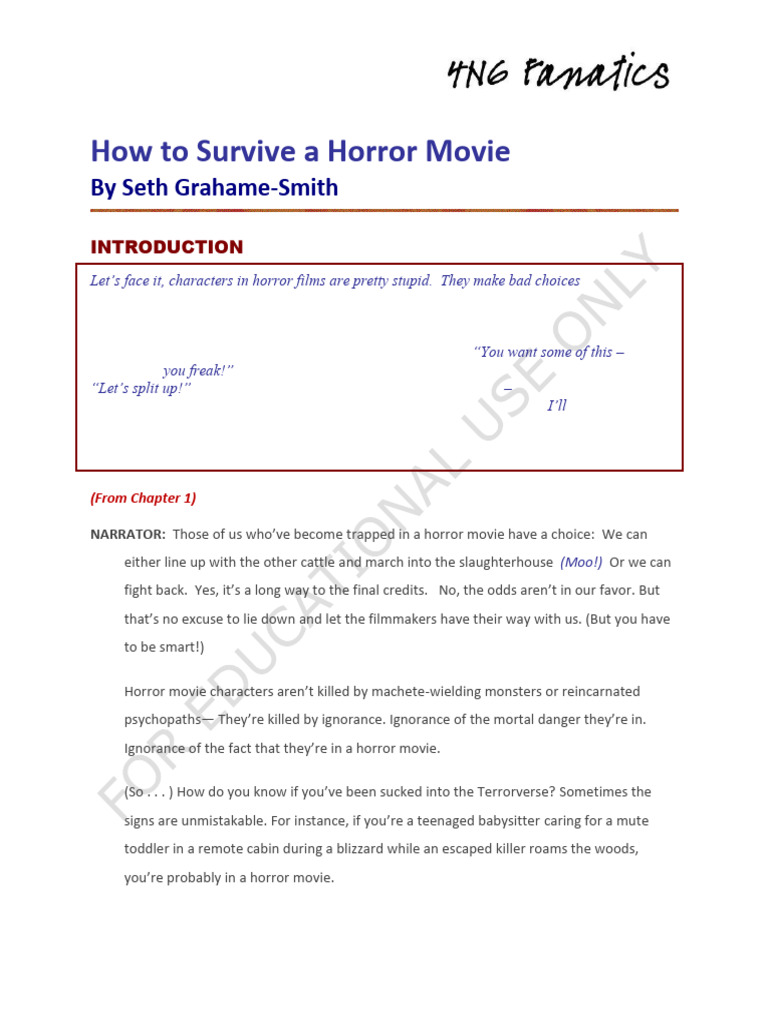How To Survive A Horror Movie - HI | PDF