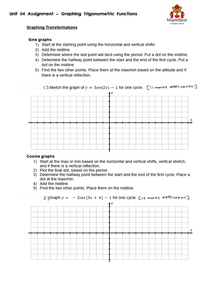 Unit 04 Assignment – Graphing Trigonometric Functions | PDF
