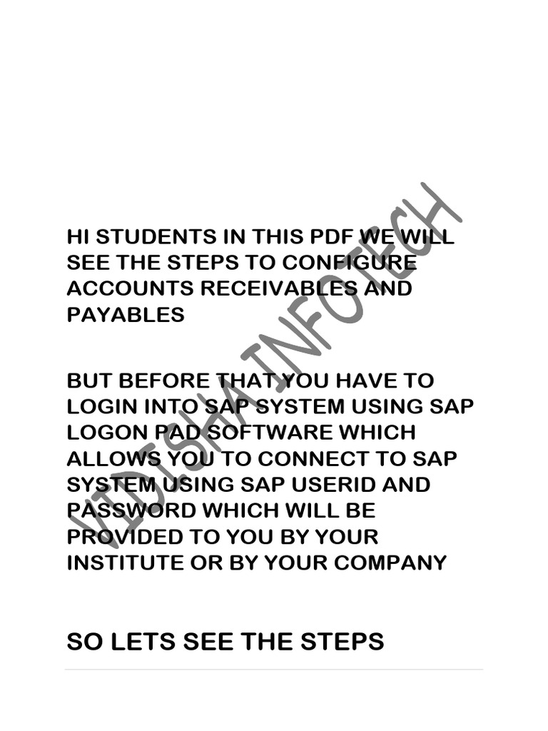 Sap Accounts Receivable and Payables Configuration | PDF | Bookkeeping ...