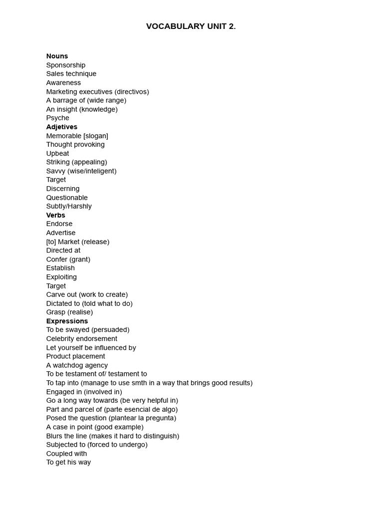 VOCAB 2 | PDF | Linguistic Morphology | Linguistics