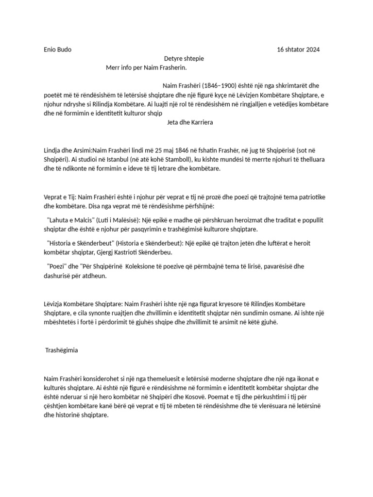 Naim Frasheri | PDF