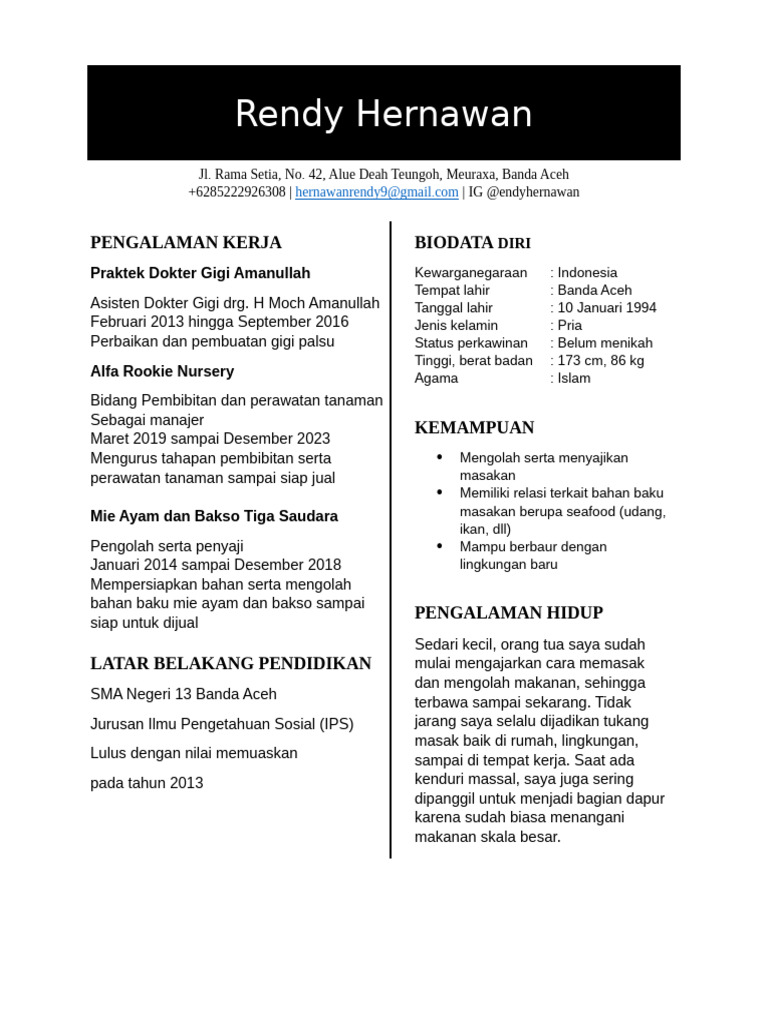 CV Rendy Hernawan | PDF