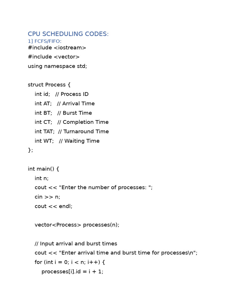 CPU SCHEDULING CODES | PDF | Computer Programming | Computing