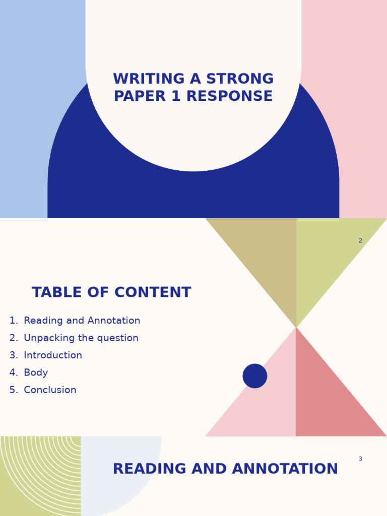 Strong Paper 1 Response Guide | PDF