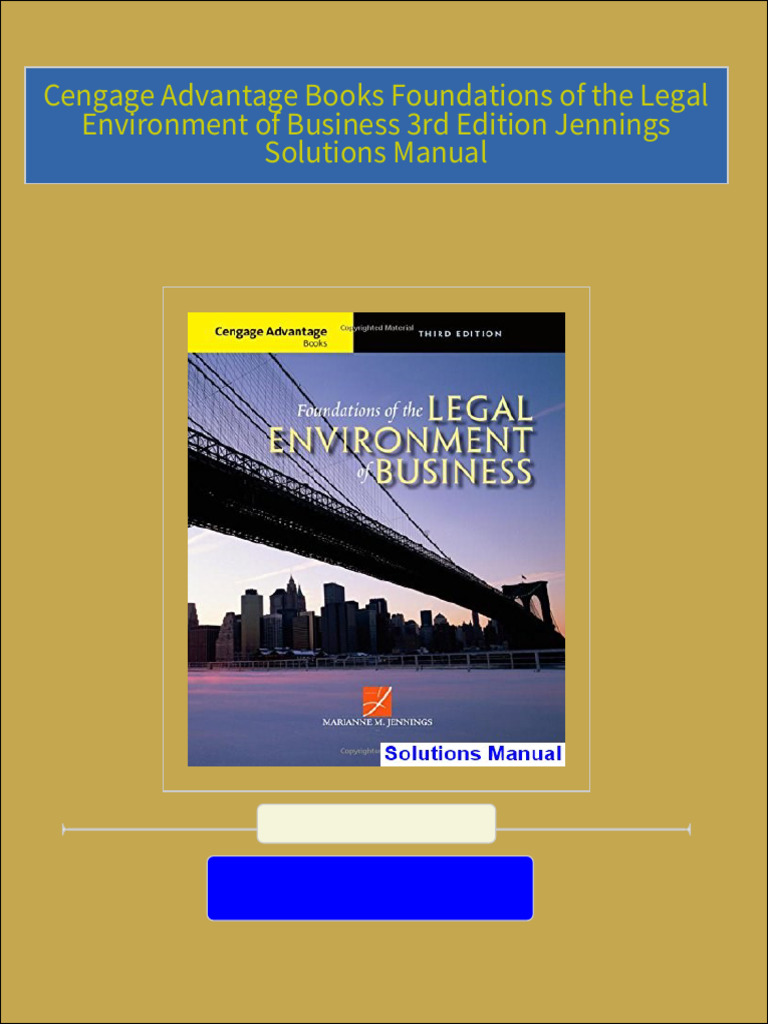 Cengage Advantage Books Foundations of The Legal Environment of ...