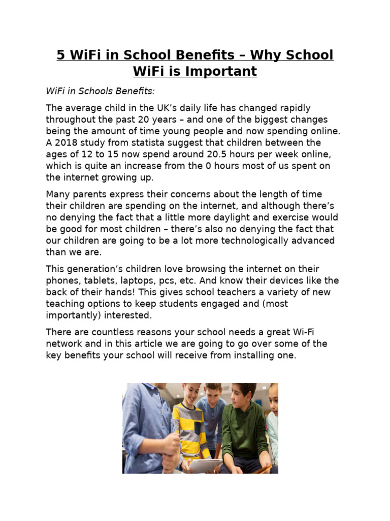 5 WiFi in School Benefits | PDF | Wi Fi | Internet