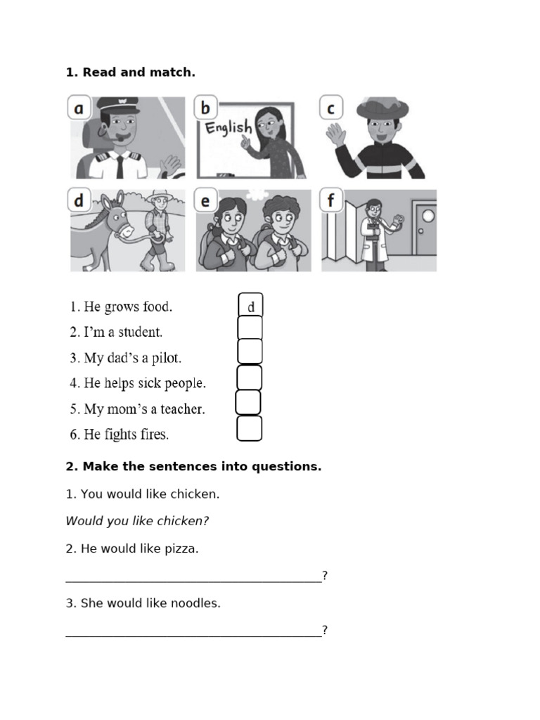Kids' English Practice Activities | PDF | Foods