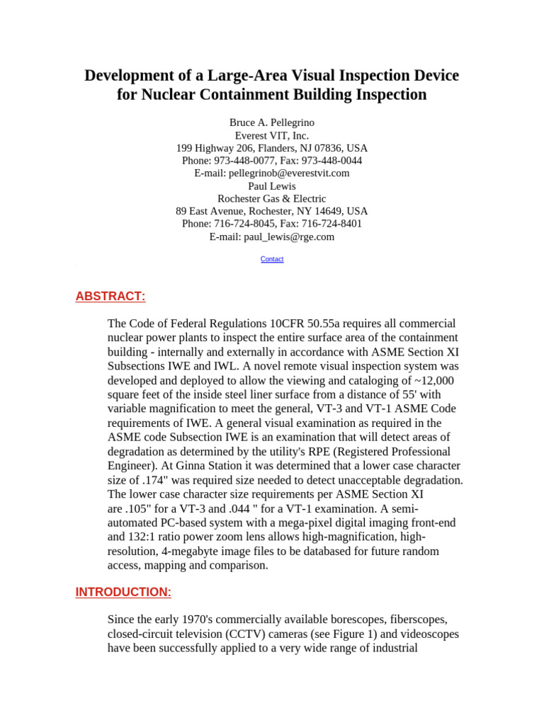 Development of a Large-Area Visual Inspection Device for Nuclear ...