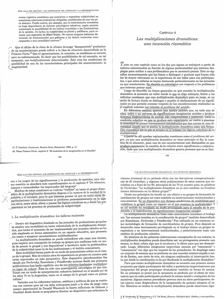 AMF Cap 4 - La Multiplicación Dramática - Una Invención Rizomática | PDF