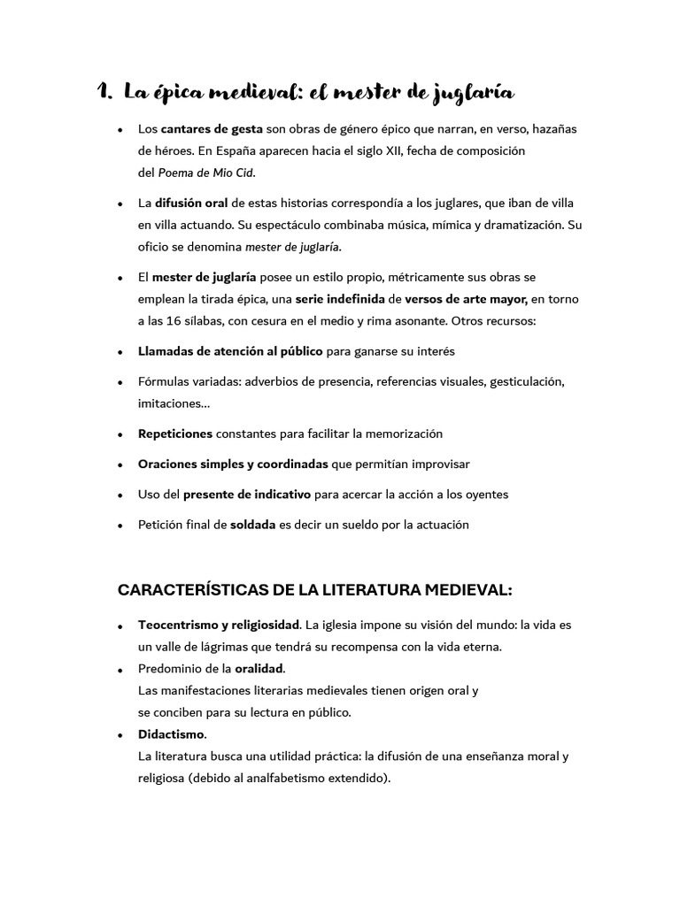 La Épica Medieval | PDF