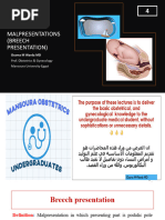 Malpresentation and Malposition | PDF | Pelvis | Anatomical Terms Of Motion