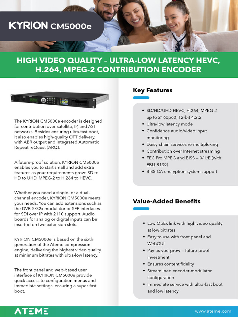 Ateme Datasheet Kyrion Cm5000e - 2024 - March | PDF | Data Compression ...
