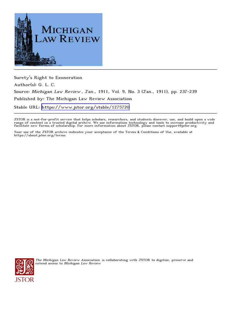 Surety's Right to Exoneration Explained | PDF | Surety | Subrogation