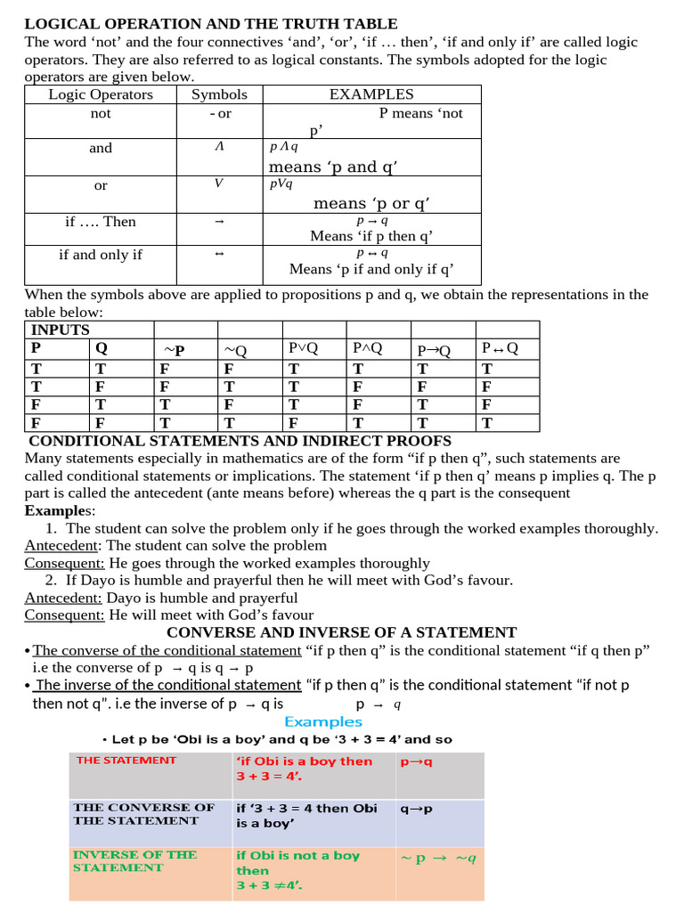 LOGICAL REASONING NOTE | PDF | Argument | If And Only If