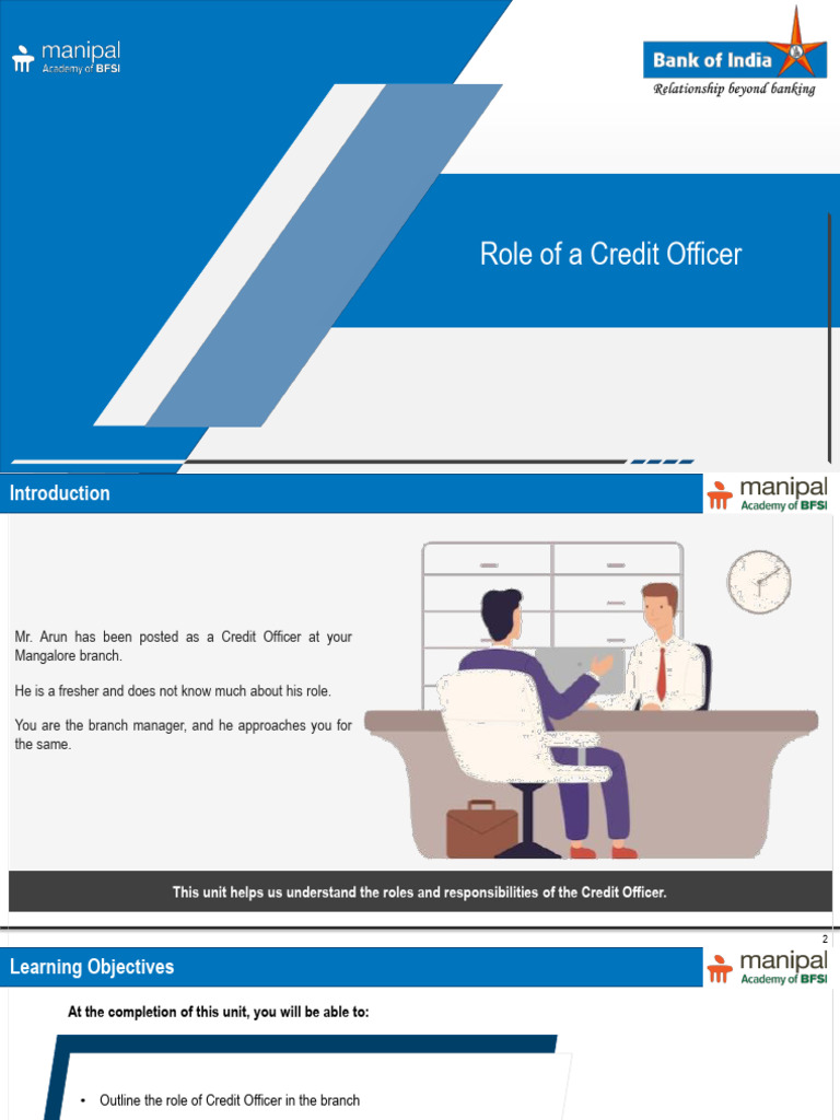 Credit Officer Roles and Responsibilities | PDF | Banks | Loans
