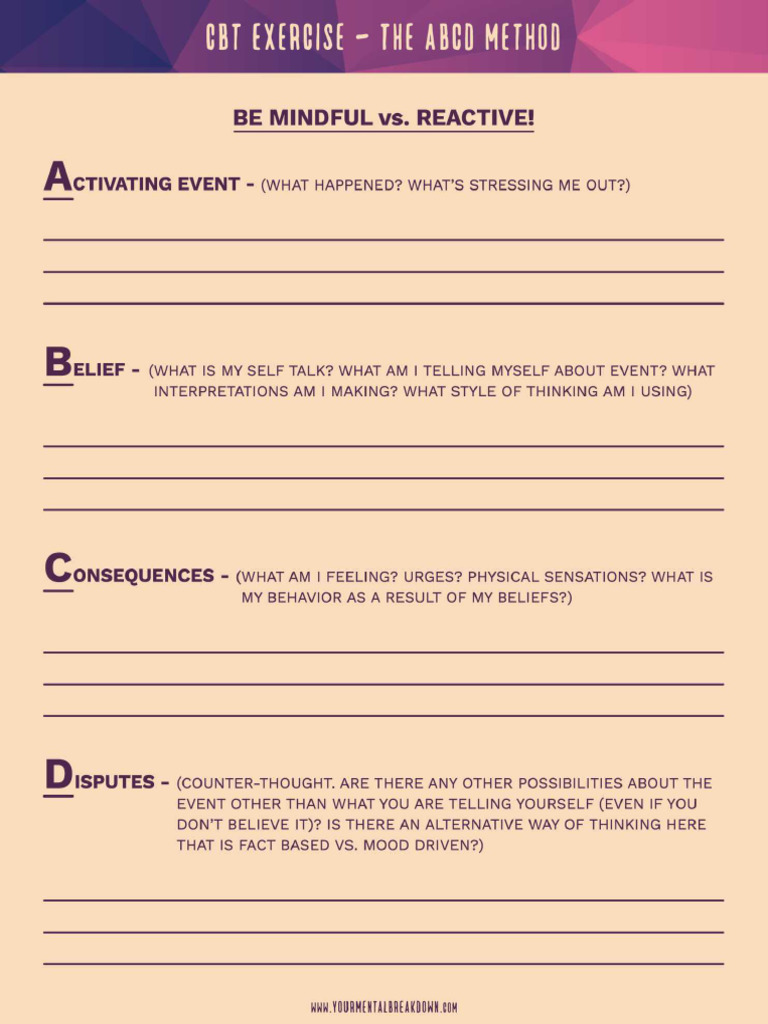 649f7999a907d37e9aa2213b Cbt Excersize the Abcd Method | PDF