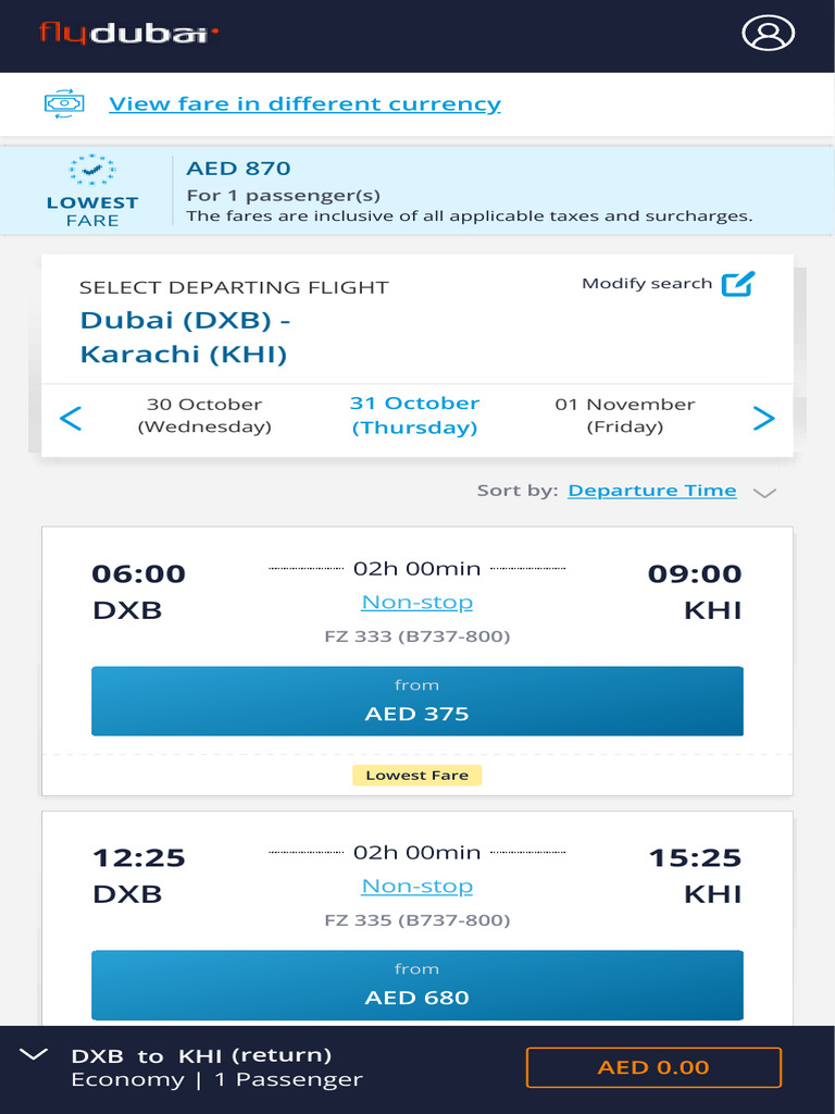 Make A Booking Flydubai | PDF