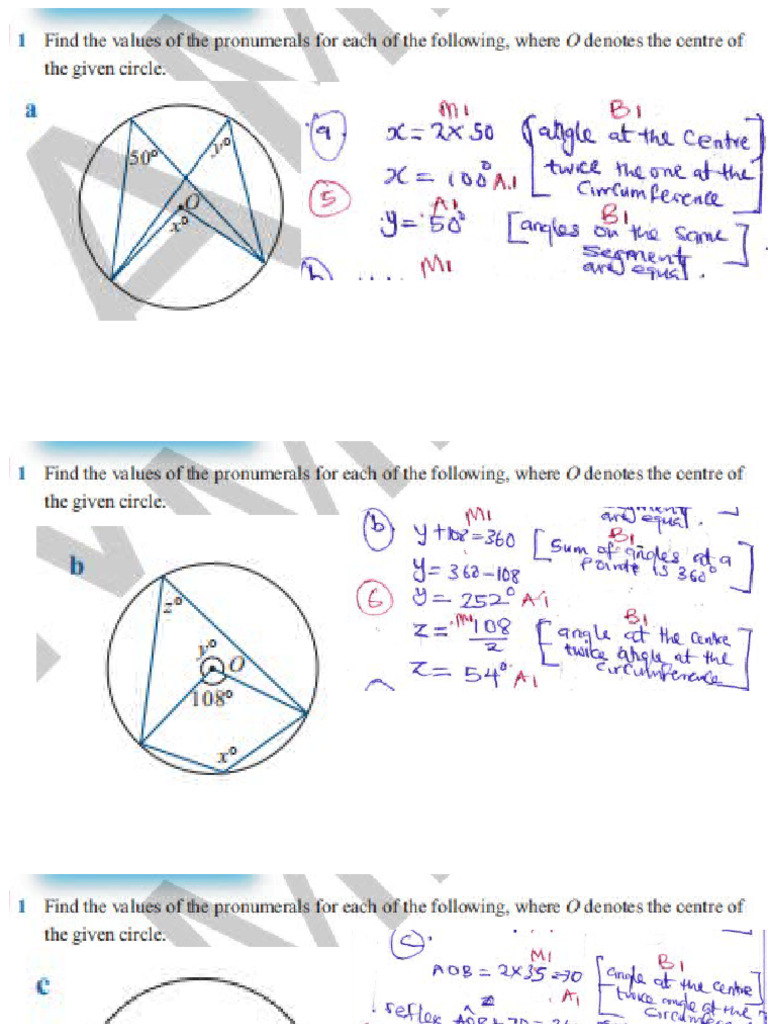 Correction On Circle Theorem Worksheet 15th Nov 2024 (Autosaved) | PDF