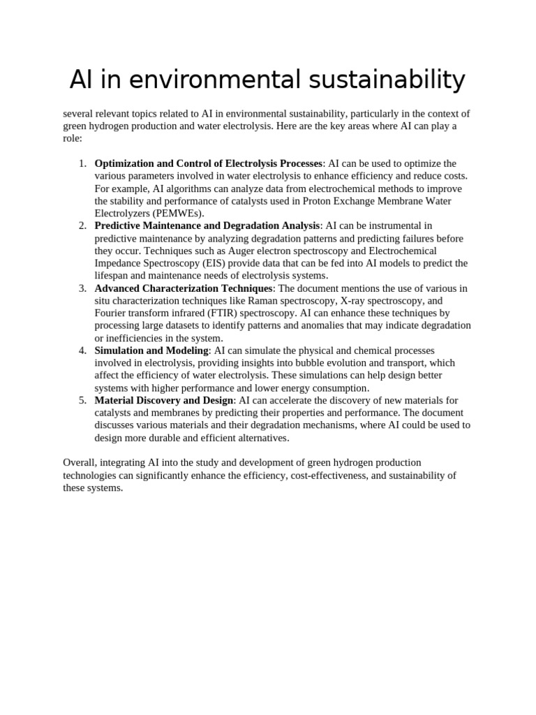 AI in environmental sustainability | PDF