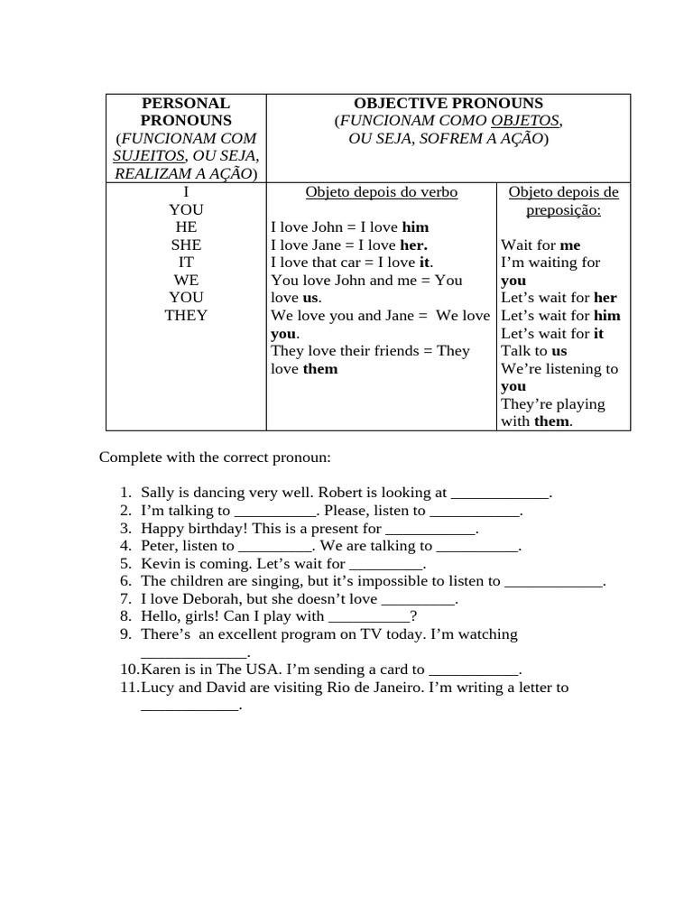 Understanding Personal Pronouns Usage | PDF