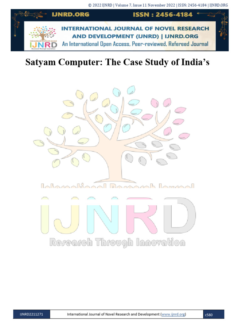 satyam case- Business ethics | PDF | Corporations | Business