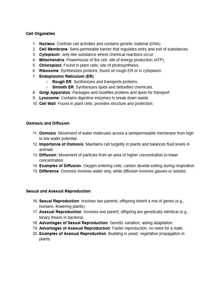 CXC Science Notes | PDF
