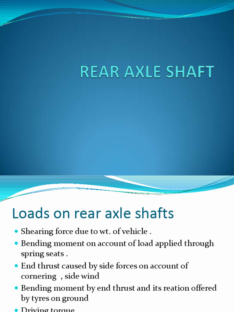 Rear Axle | PDF