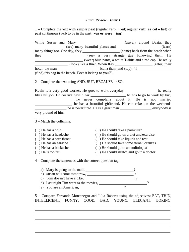 Final Review Inter1 | PDF