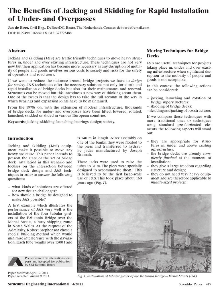 The Benefits of Jacking and Skidding For Rapid Installation of Under ...