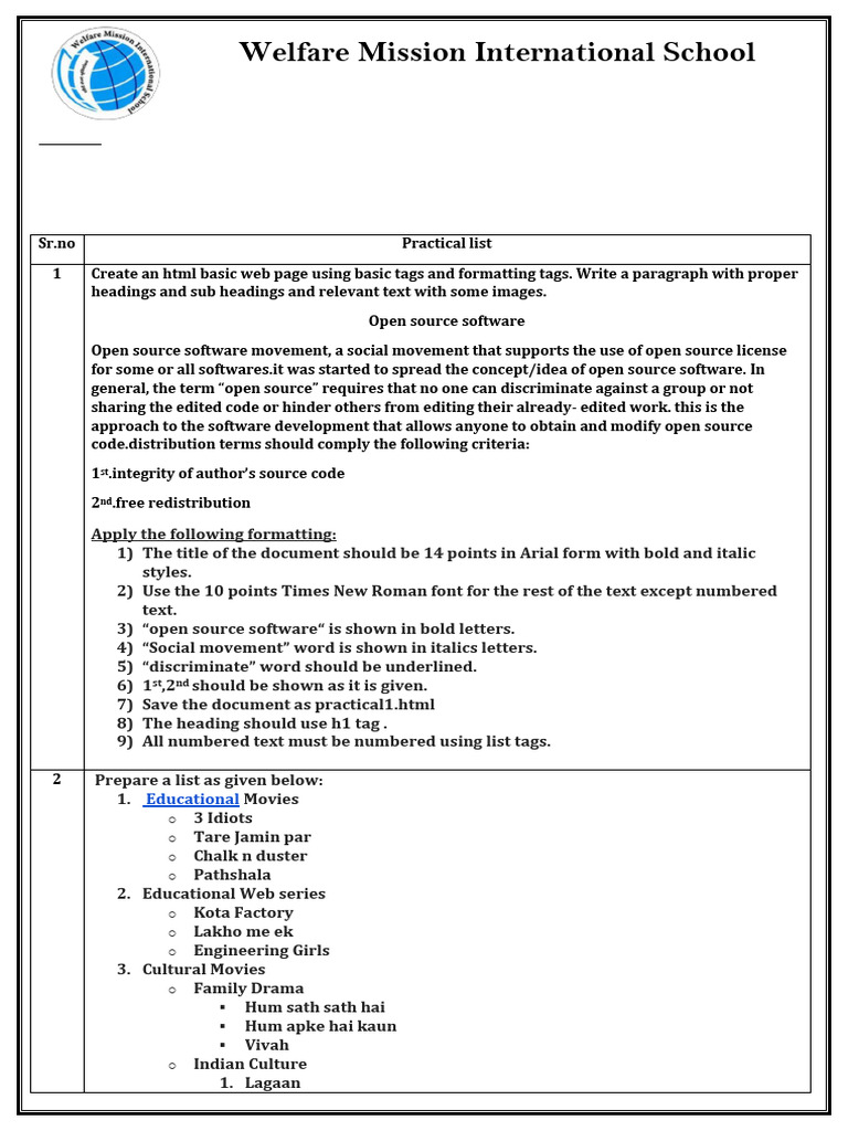 Computer Applications Practical Guide 2024 | PDF | Html | Computing