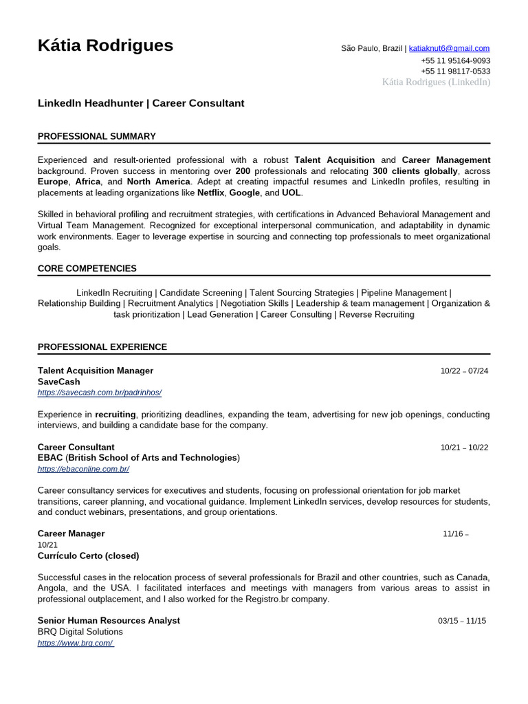LinkedIn Headhunter - Career Consultant (Resume) | PDF | Recruitment ...