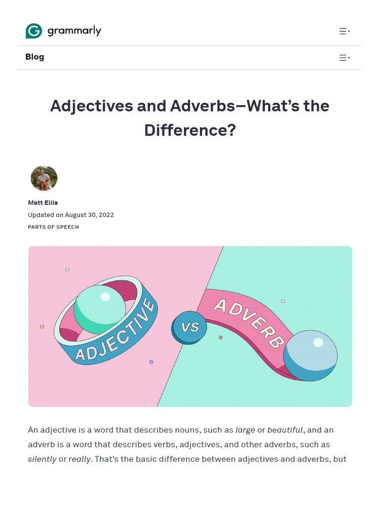 Adjectives and Adverbs - Grammarly | PDF | Adjective | Adverb