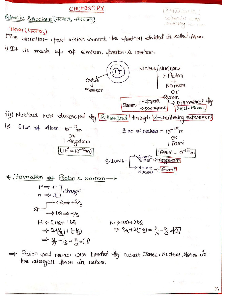 NDA Chemistry Handwritten Notes | PDF