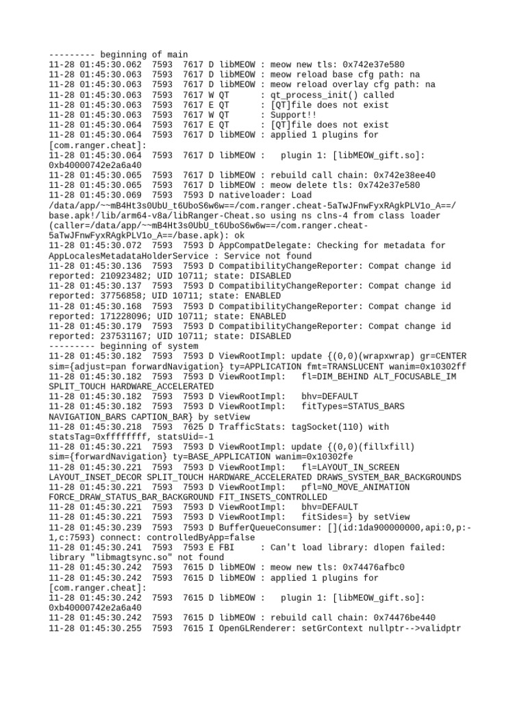 Com - Ranger.cheat Logcat | PDF | Mobile App | Java (Programming Language)