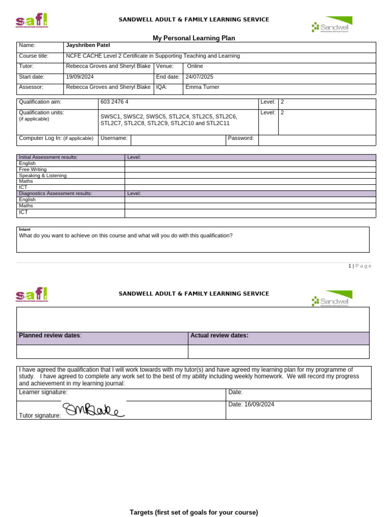 Personal Learning Journal 24 - 25 STL Online | PDF | Learning ...