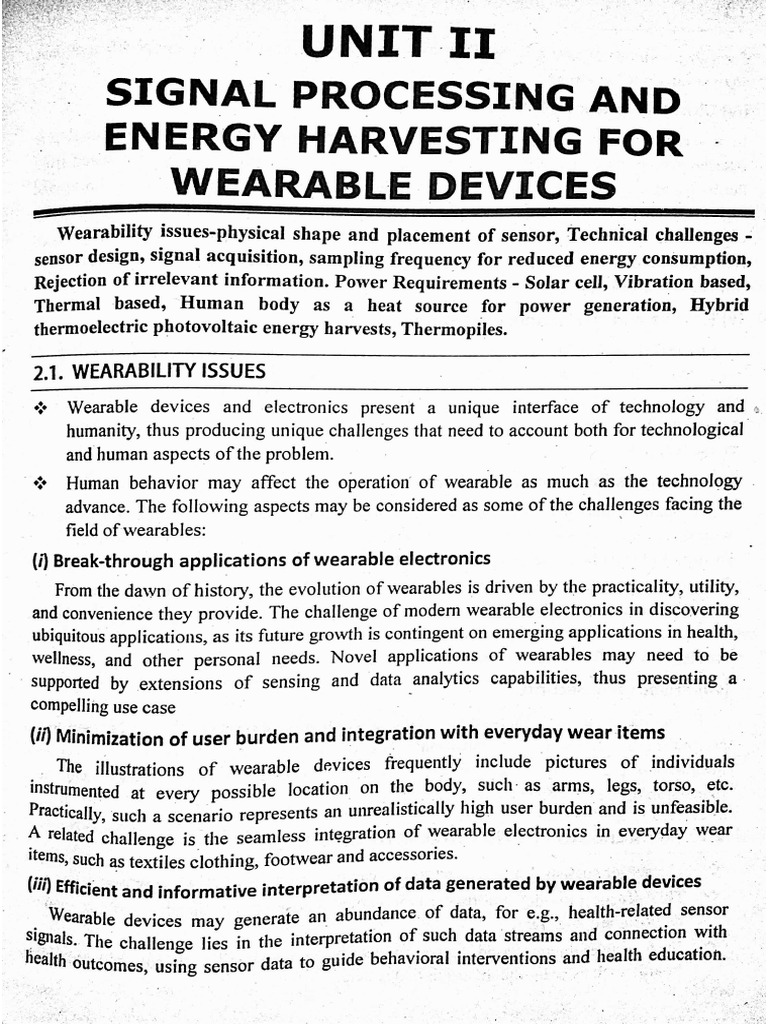 Wearable Devices Unit 2 | PDF