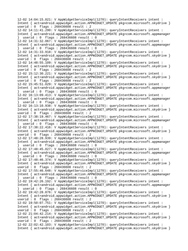 Appwidget History Log1 | PDF